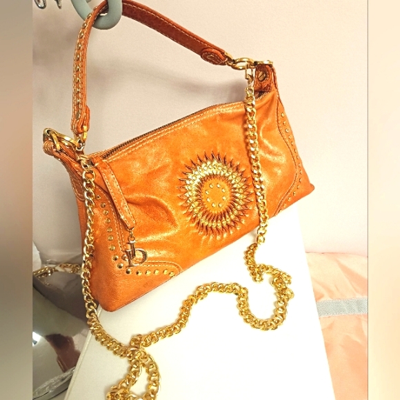 Junior Drake | Bags | Stunning J Drake Golden Orange Leather Handbag ...